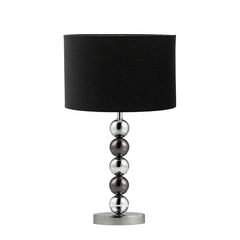 Lexi Lighting Maxi Table Lamp with 5 Chrome/Black Balls - Black Shade ...